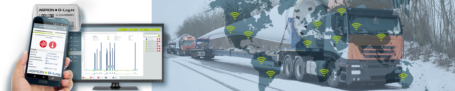 Shock sensors from ASPION - Data loggers for transport monitoring